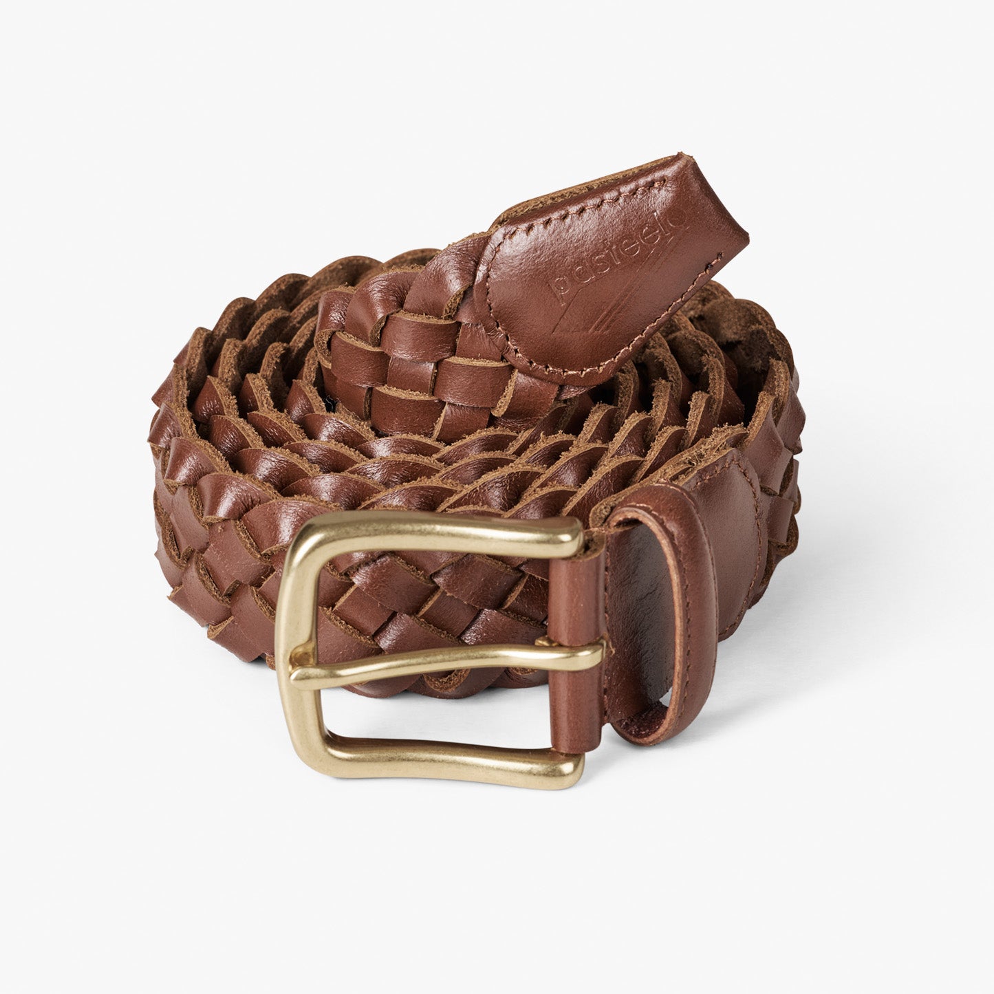 BRAIDED LEATHER BELT - BROWN – Pasteelo